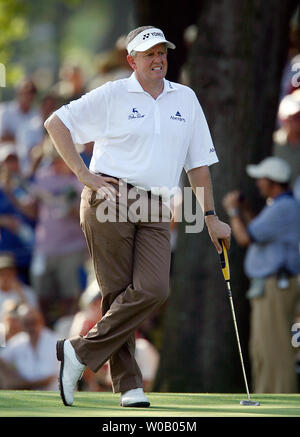 Scotland's Colin Montgomerie on the first green during the first round ...