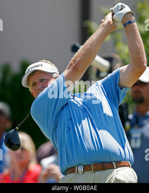 Scotland's Colin Montgomerie on the first green during the first round ...