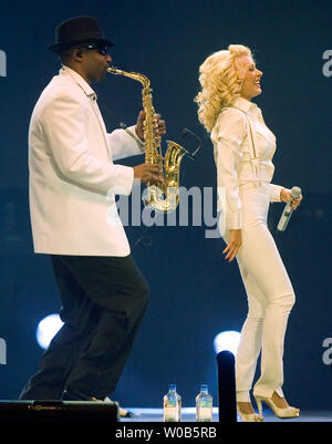 Christina Aguilera performs in concert at the ipayOne Center in San ...