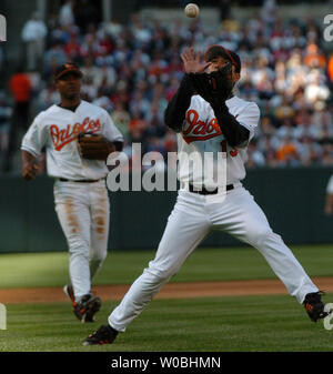 Baltimore Orioles starting pitcher Rodrigo Lopez on the mound in the ...