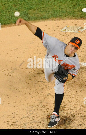 Baltimore Orioles' Ubaldo Jimenez pitches during the first inning of a ...