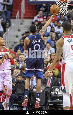 Minnesota Timberwolves guard Jeff Teague (0) stands on the court during ...