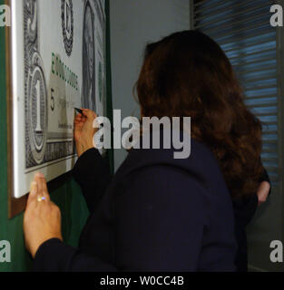 Signature of Anna Escobedo Cabral first Hispanic woman to serve as U S ...