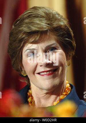 First Lady Laura Bush attends a garden ceremony to unveil the Laura ...