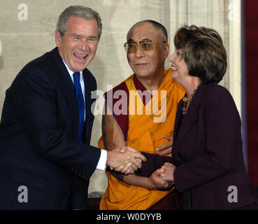 President Bush, greets gold medal and world record winner Michael ...