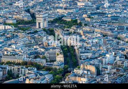 Aerial view of the 16th arrondissement in Paris, France. View of ...