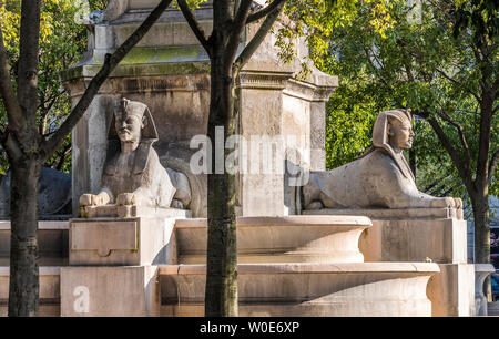 Sphinx Sculpture of Fontaine du Chatelet in Paris Stock Photo - Alamy
