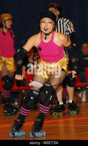 The Cherry Blossom Bombshells are introduced before the first bout ...