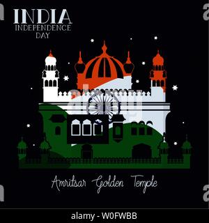 indian amritsar golden temple with flag Stock Vector Image & Art - Alamy
