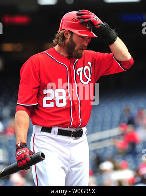 Washington Nationals' Jayson Werth prepares to bat at the start of Game ...
