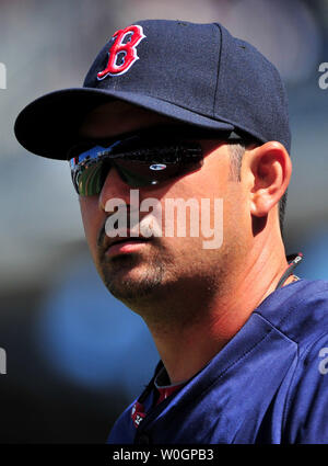 Boston Red Sox Adrian Gonzalez in a game against the Cleveland Indians ...