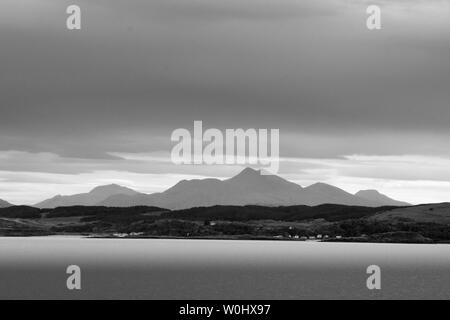 View leaving Craignure, main ferry port on the Isle of Mull, one of the ...