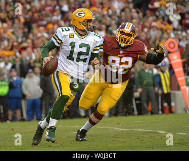 Washington Redskins defensive end Chris Baker (92) celebrates a play ...