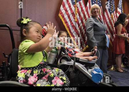 Sen. Patty Murray (D-Wash.) looks on during a press conference at the U ...