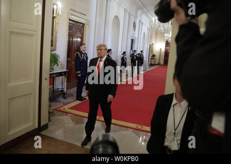 President Donald Trump arrives for a Medal of Honor ceremony in the ...