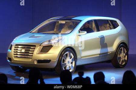 The GM Sequel hydrogen fuel cell concept vehicle at the North American ...