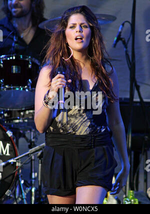 Hillary Scott of Lady Antebellum performs prior to the 59th Daytona 500 ...