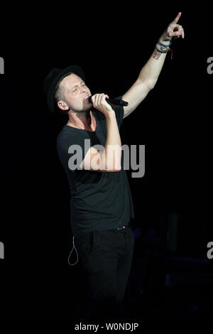 Ryan Tedder of OneRepublic performs at the Cruzan Amphitheater on ...