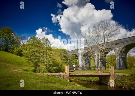 The River Dean at Stanneylands in Wilmslow, Cheshire with he Wilmslow ...