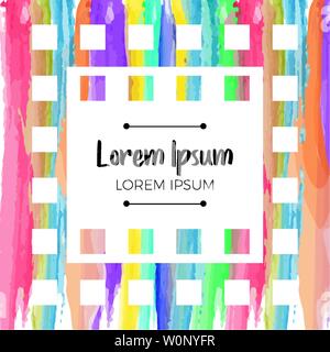 Retro watercolor frame with lorem ipsum text - Vector Stock Vector ...