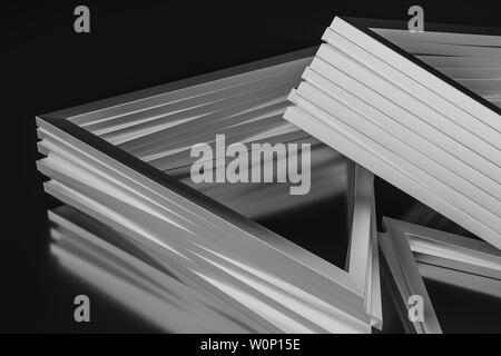3D rendering,triangular metal frame,the metal texture Stock Photo - Alamy