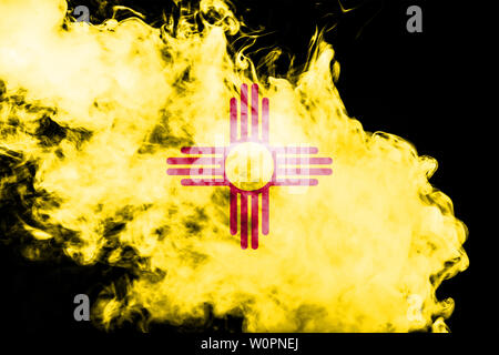 Flag USA and New Mexico, blue sky with clouds Stock Photo - Alamy