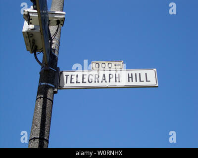 Street signs of Filbert and Telegraph Hill at San Francisco, California ...