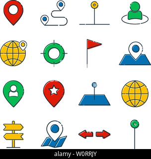 Simple Set of Route Related Vector Line Icons. Contains such Icons as Map with a Pin, Route map ...