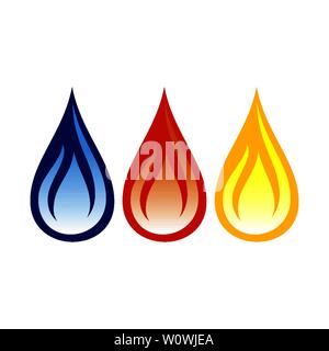 Flame logo design. Fire icon, oil and gas industry symbol isolated on ...