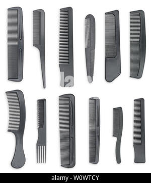 Simple small black plastic comb isolated on white background Stock ...