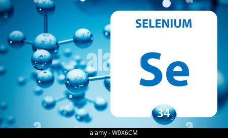 Selenium Chemical 34 element of periodic table. Molecule And ...