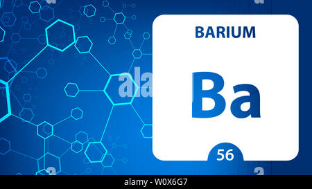 Barium Chemical 56 element of periodic table. Molecule And ...