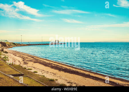 Kingscote Jetty viewed from beach, Kangaroo Island, South Australia ...