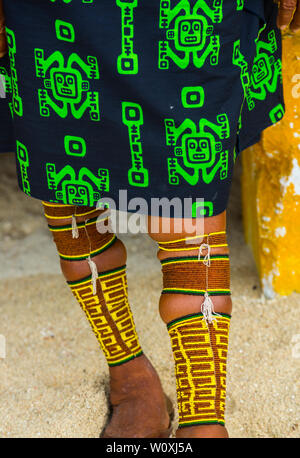 Traditional design, Kuna ethnic group village, San Blas archipelago ...