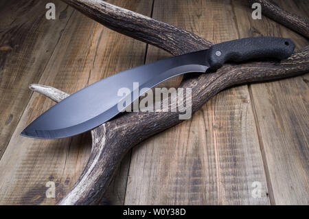 Machete in the center of the frame. Big machete knife. Front view Stock ...