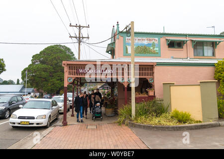 Kangaroo Valley, NSW, Australia-June 8, 2019: People enjoying the long ...