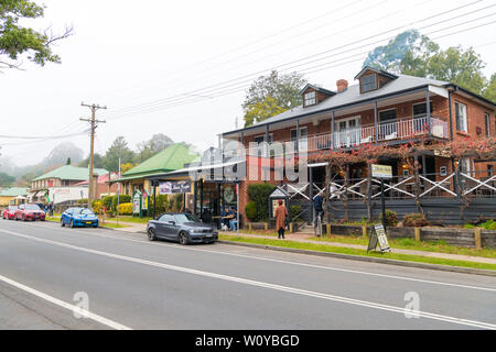 Kangaroo Valley, NSW, Australia-June 8, 2019: People enjoying the long ...