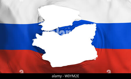 Russia 3D tattered waving flag illustration on Flagpole. Isolated on ...