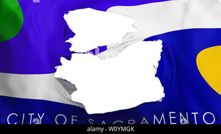 Tattered California state flag, white background, 3d rendering Stock ...