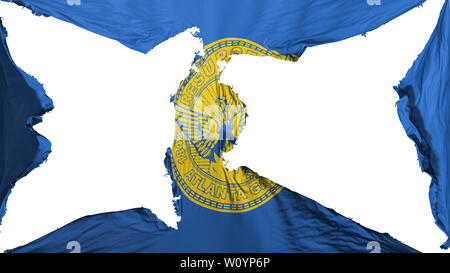 Tattered Atlanta city, capital of Georgia state flag, white background ...