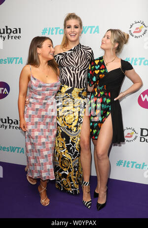 Mimi Bouchard, Eugenie Bouchard and Charlotte Bouchard attending the ...