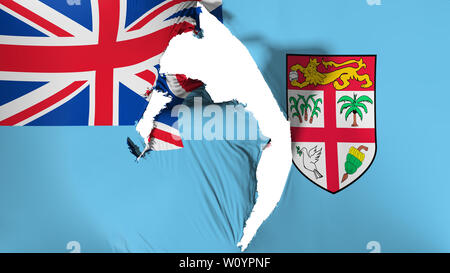 Destroyed Fiji flag, white background, 3d rendering Stock Photo - Alamy