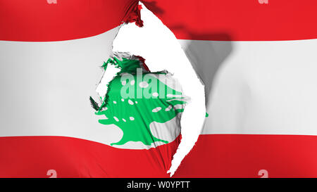 Tattered Lebanon flag, white background, 3d rendering Stock Photo - Alamy