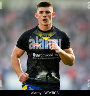 Danny Walker of Warrington Wolves in action during the Pre Season match ...