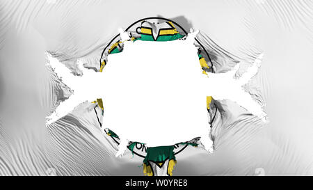 Solomon Islands flag with a big hole, white background, 3d rendering ...