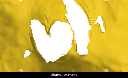 Tattered Yellow color flag, white background, 3d rendering Stock Photo ...
