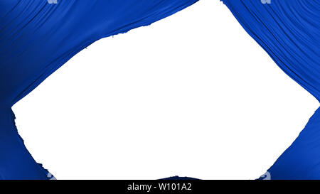 Tattered Deep blue color flag, white background, 3d rendering Stock ...
