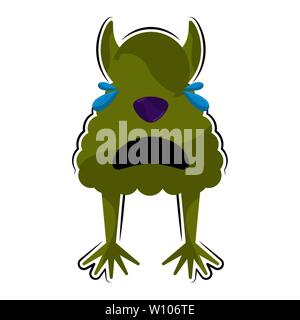 Isolated comic crying monster over a white background - Vector Stock ...