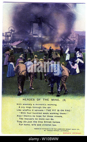 A postcard featuring a verse of the poem Heroes of the Mine, one of ...