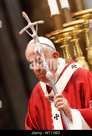 Pope Francis celebrates a Mass where he bestowed the Pallium, a woolen ...